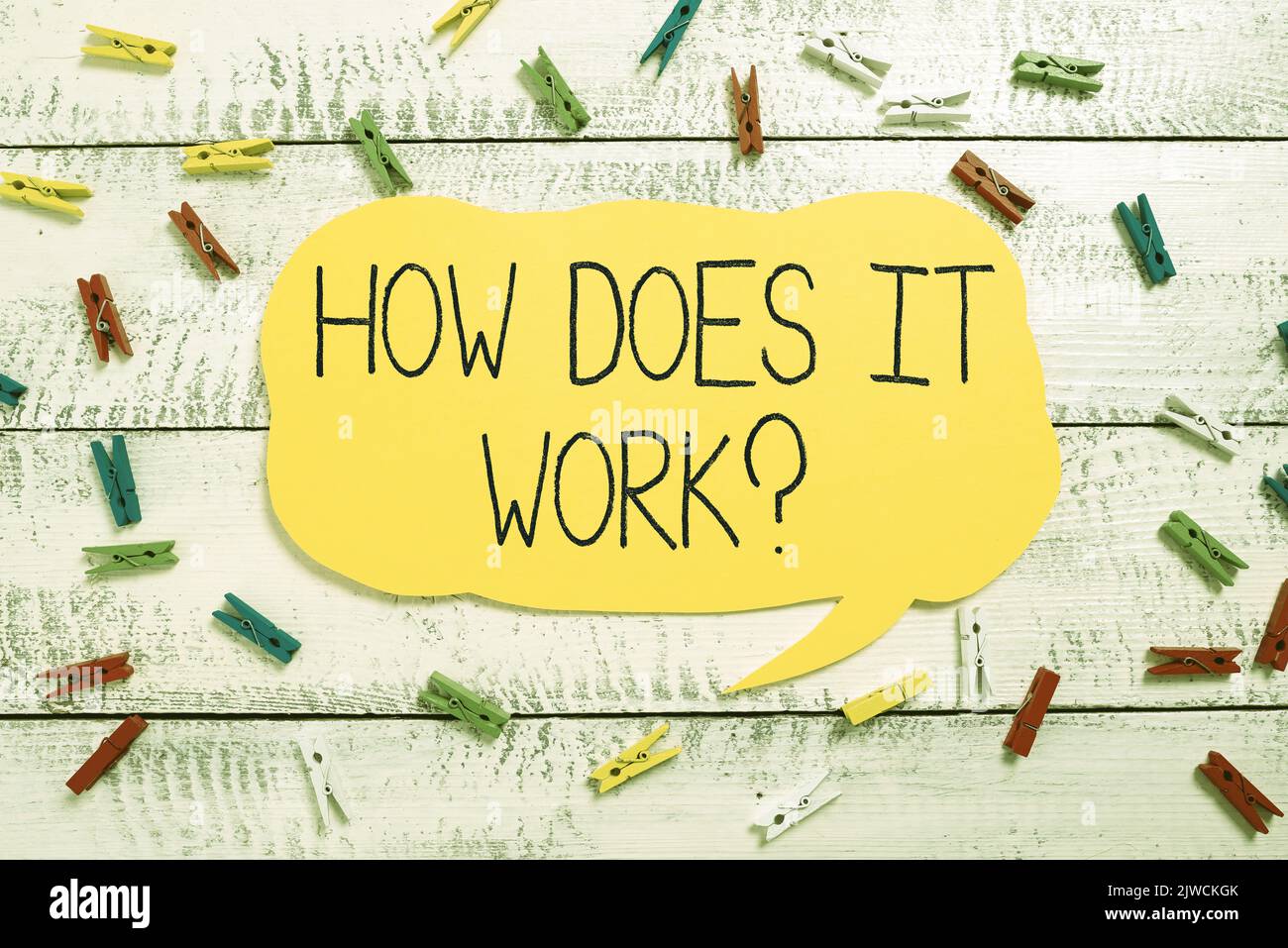 Text sign showing How Does It Work questionAsking on how stuff being ...