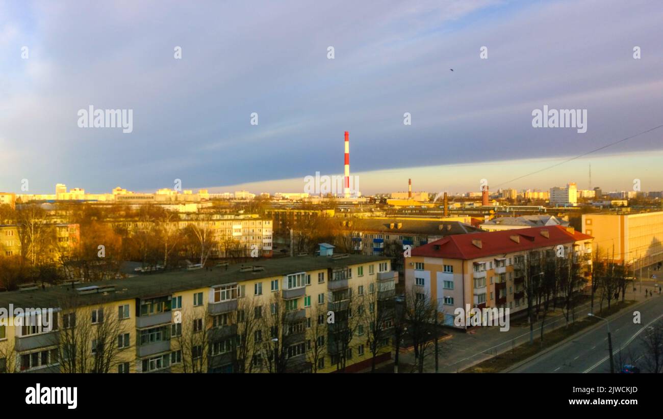 The city outdoor Factory chimneys Stock Photo - Alamy
