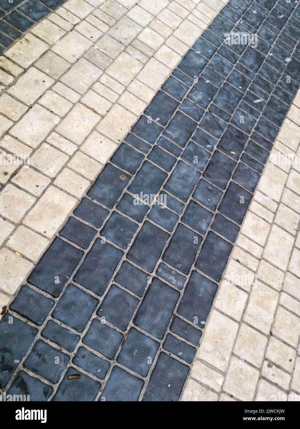 The Architecture backgrounds and objects. Sidewalk. Rain. View from ...