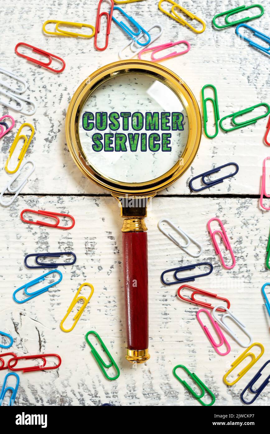 Hand writing sign Customer Serviceprocess of ensuring client ...