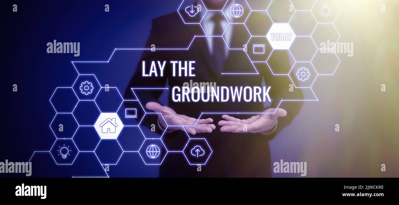 Text showing inspiration Lay The GroundworkPreparing the Basics or ...