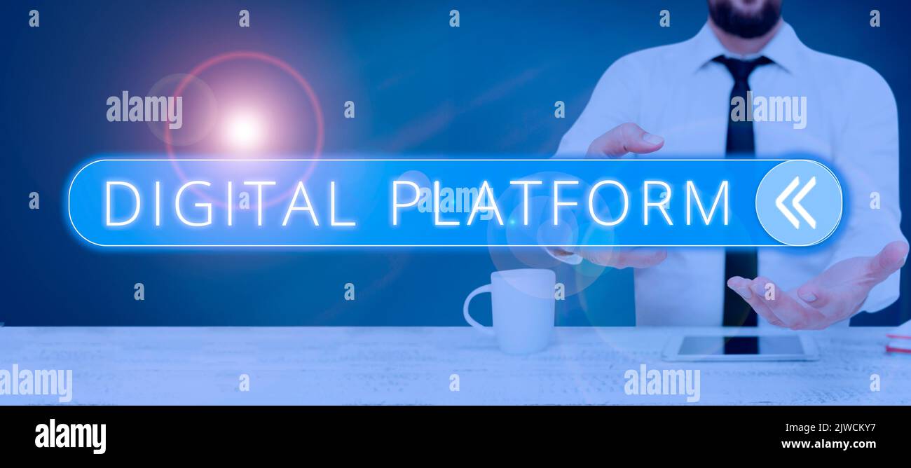 Conceptual caption Digital Platformmarketing campaign or branding new ...