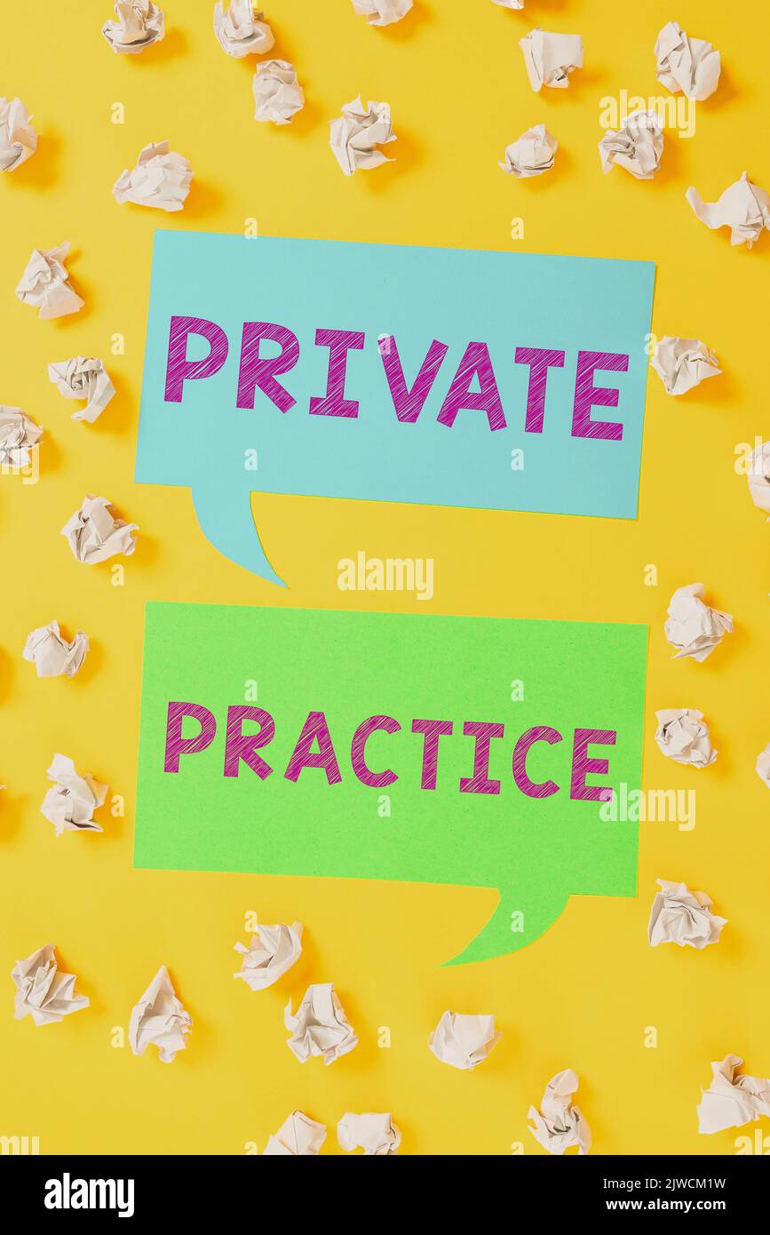 Text showing inspiration Private Practicework of professional ...