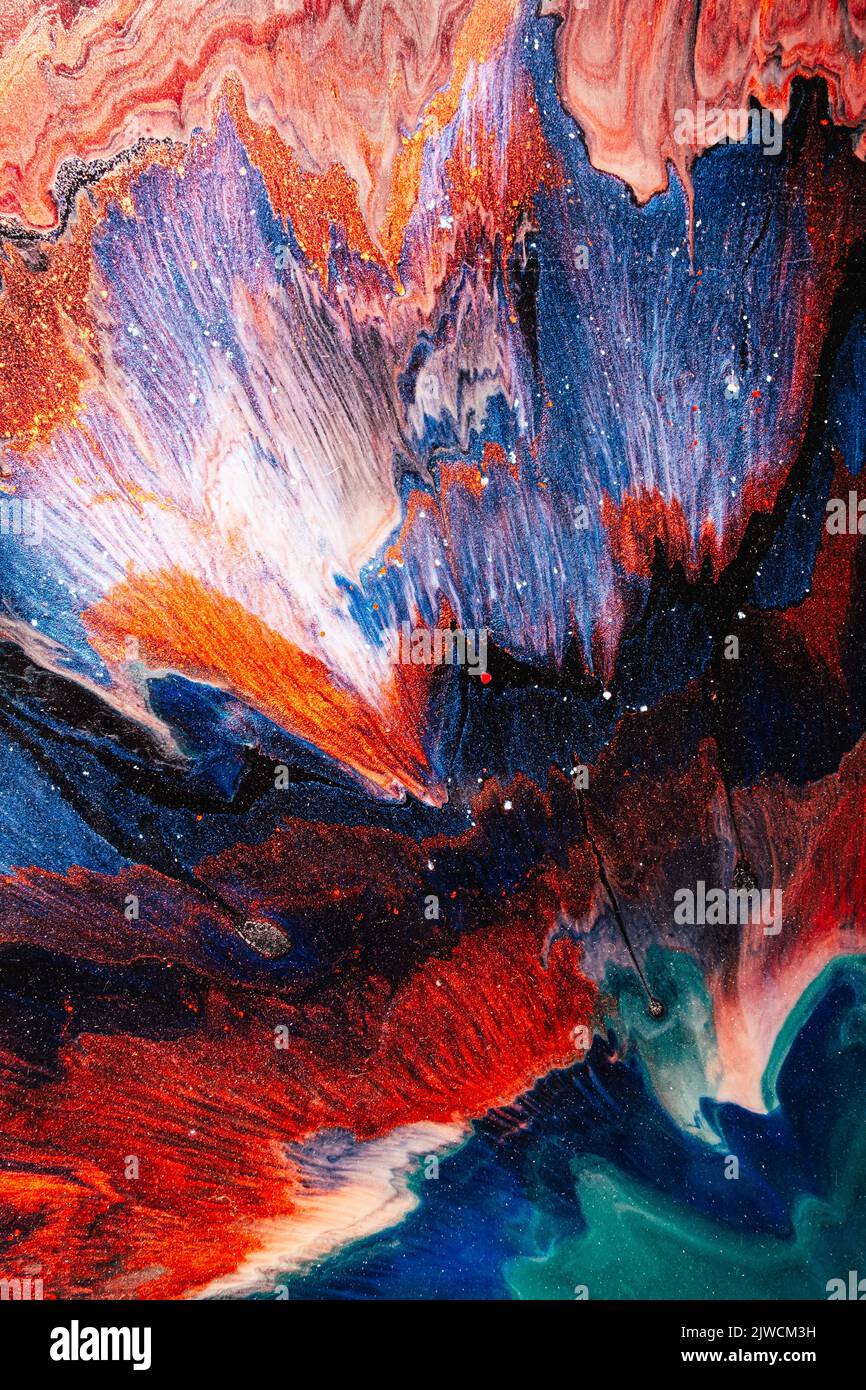 color splash alcohol ink water marble texture red Stock Photo - Alamy