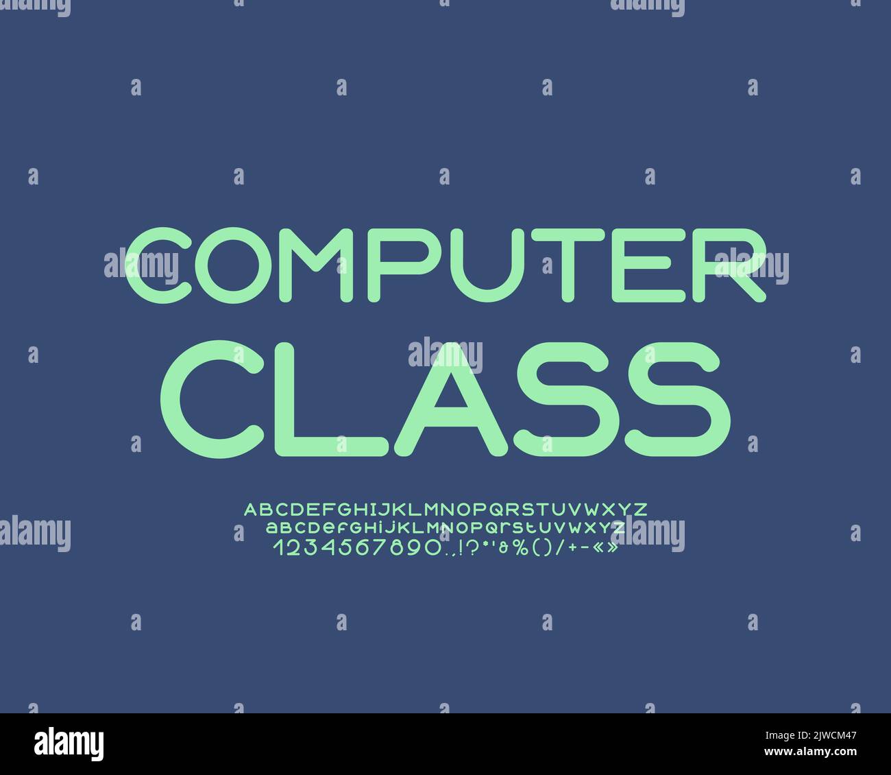 Gray classroom banner with neon color letters Computer Class ...