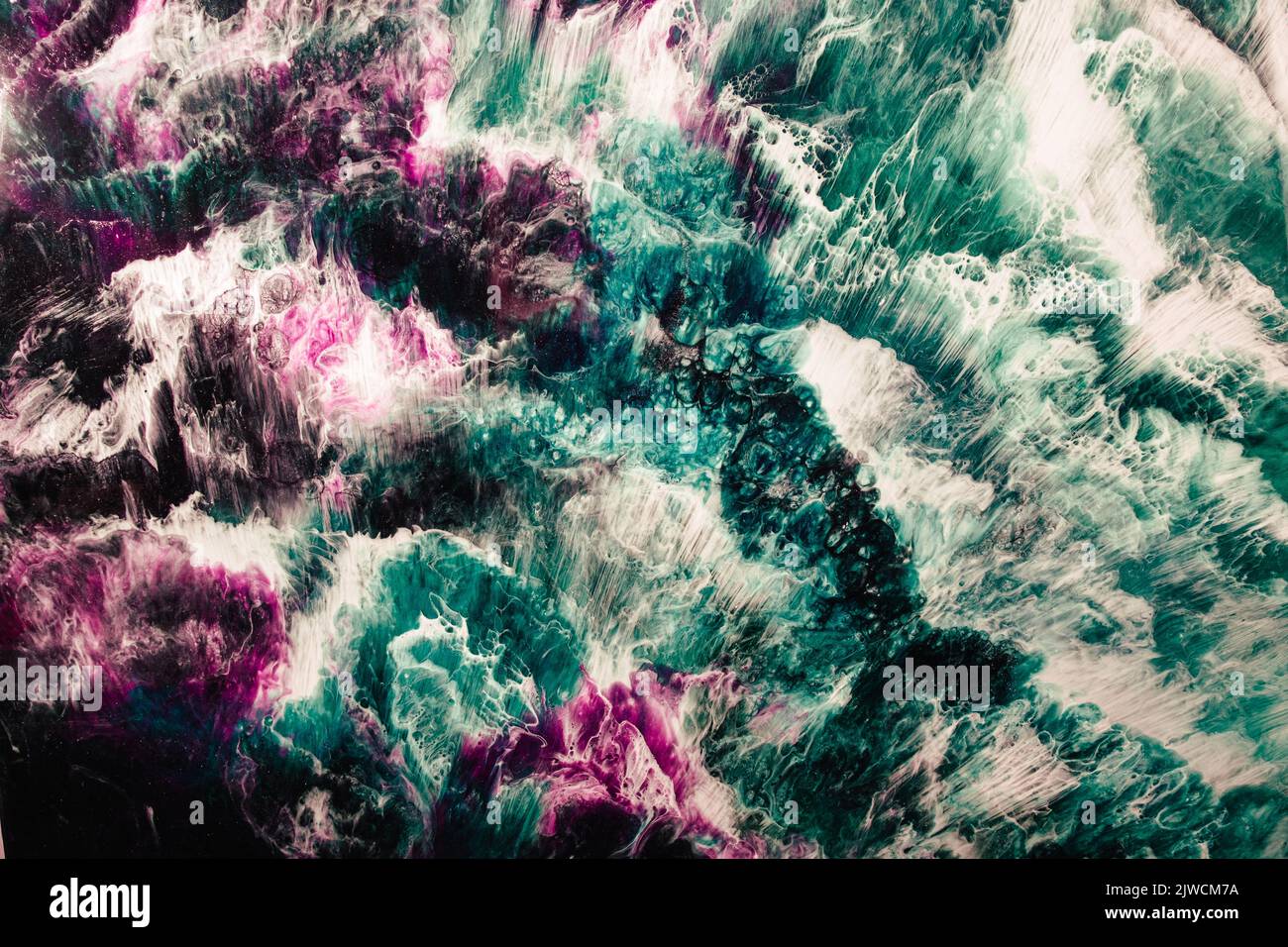 colorful acrylic ink marble texture teal green Stock Photo - Alamy