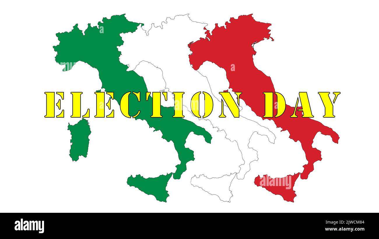 Italy: three silhouettes of Italy, with the colors of the flag, graphic ...