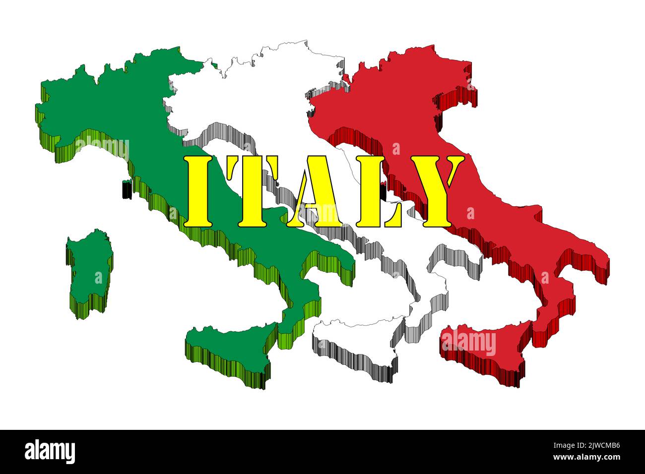 Italy logo: silhouettes of Italy, with the colors of the flag ...