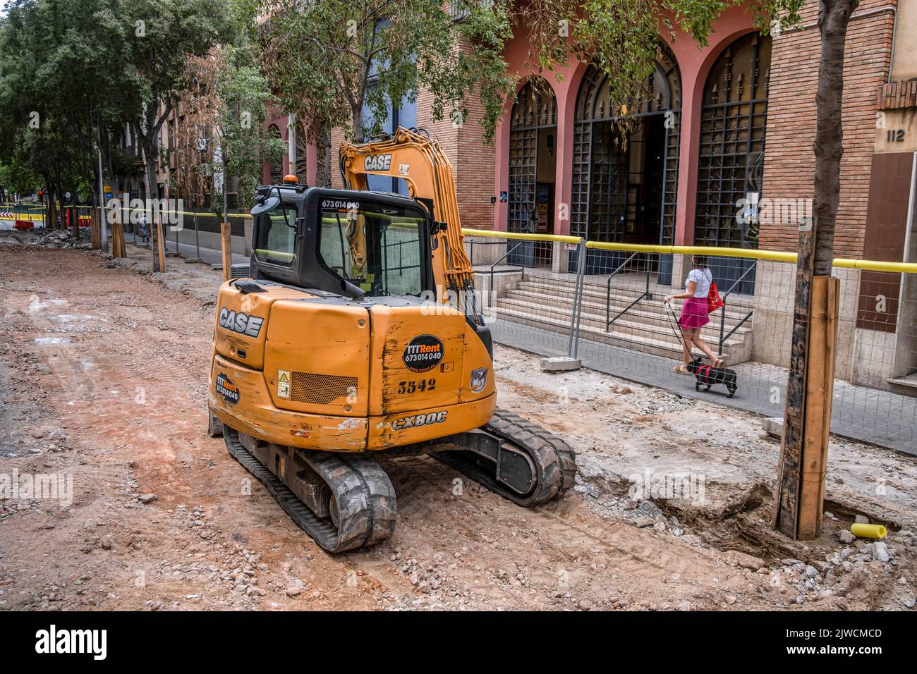 A bulldozer is seen during the excavation work. The Barcelona City ...