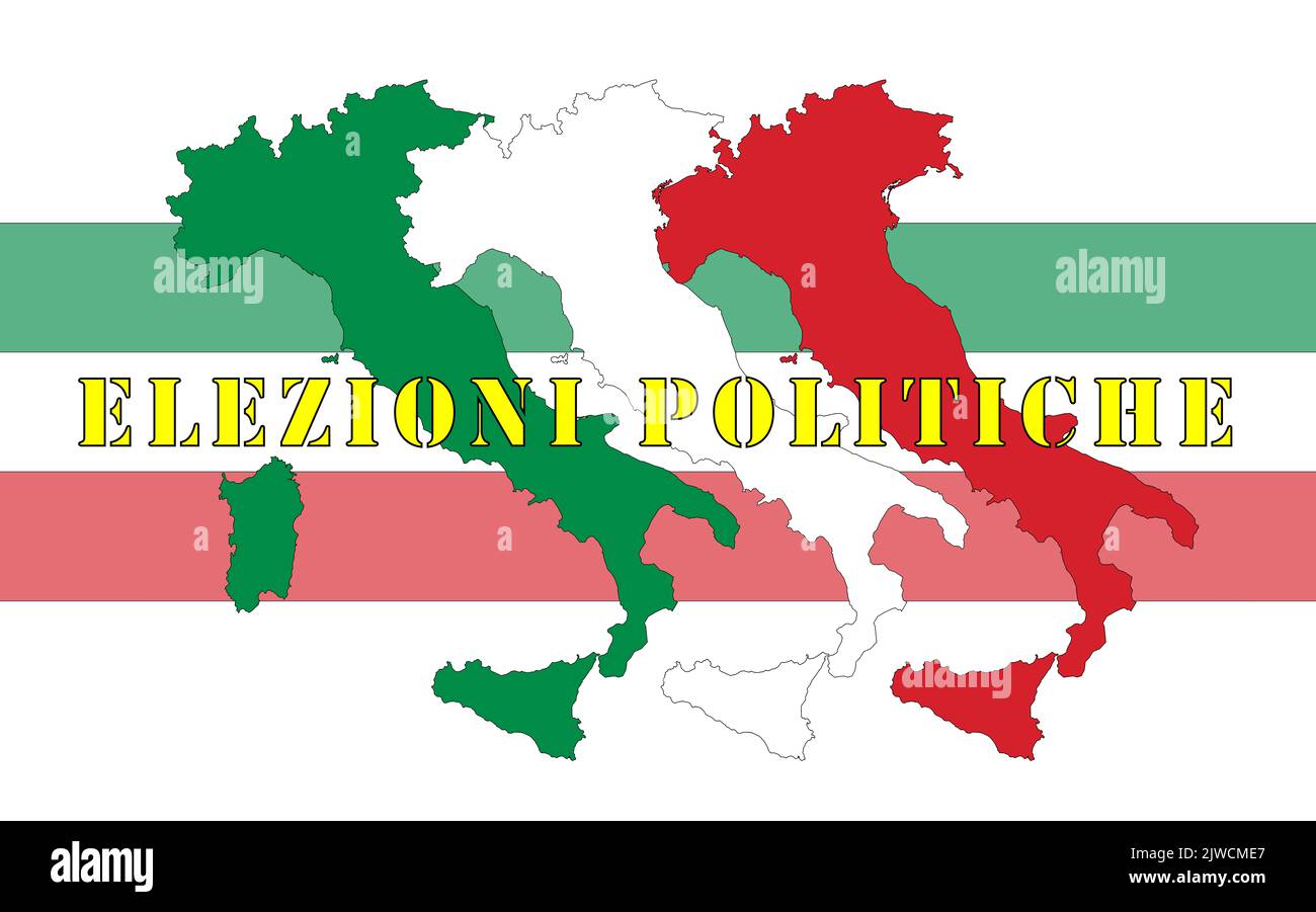 Italy: three silhouettes of Italy, with the colors of the flag, graphic ...