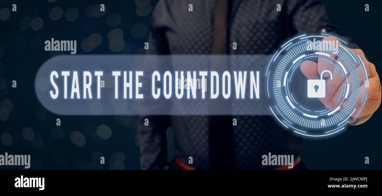 Text sign showing Start The Countdown. Concept meaning Sequence of ...