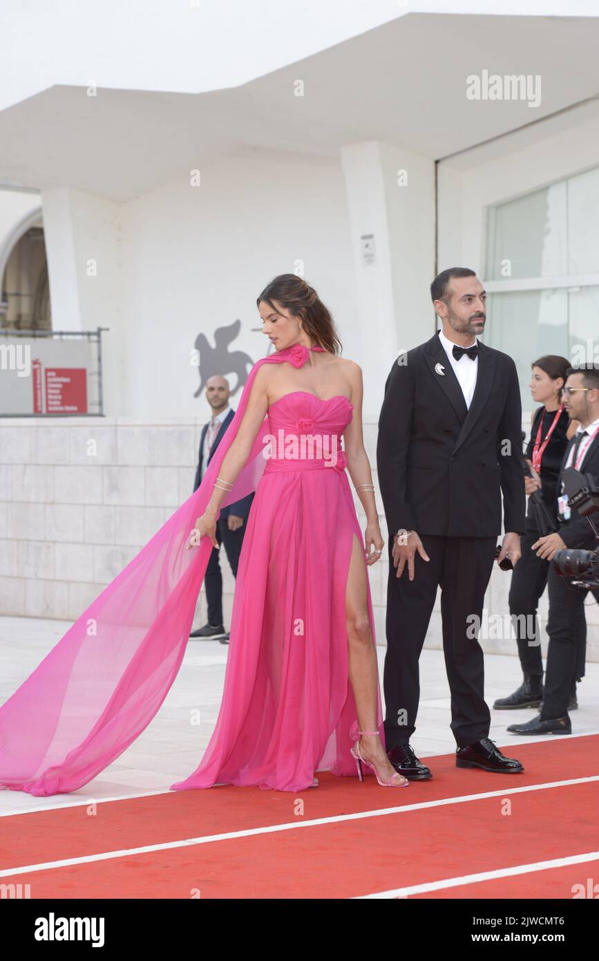 Celebrities models attend the opening of the 79th Venice Film Festival ...