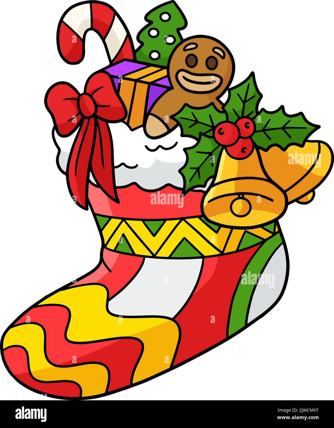 Christmas Stocking Cartoon Colored Clipart Stock Vector Image & Art - Alamy