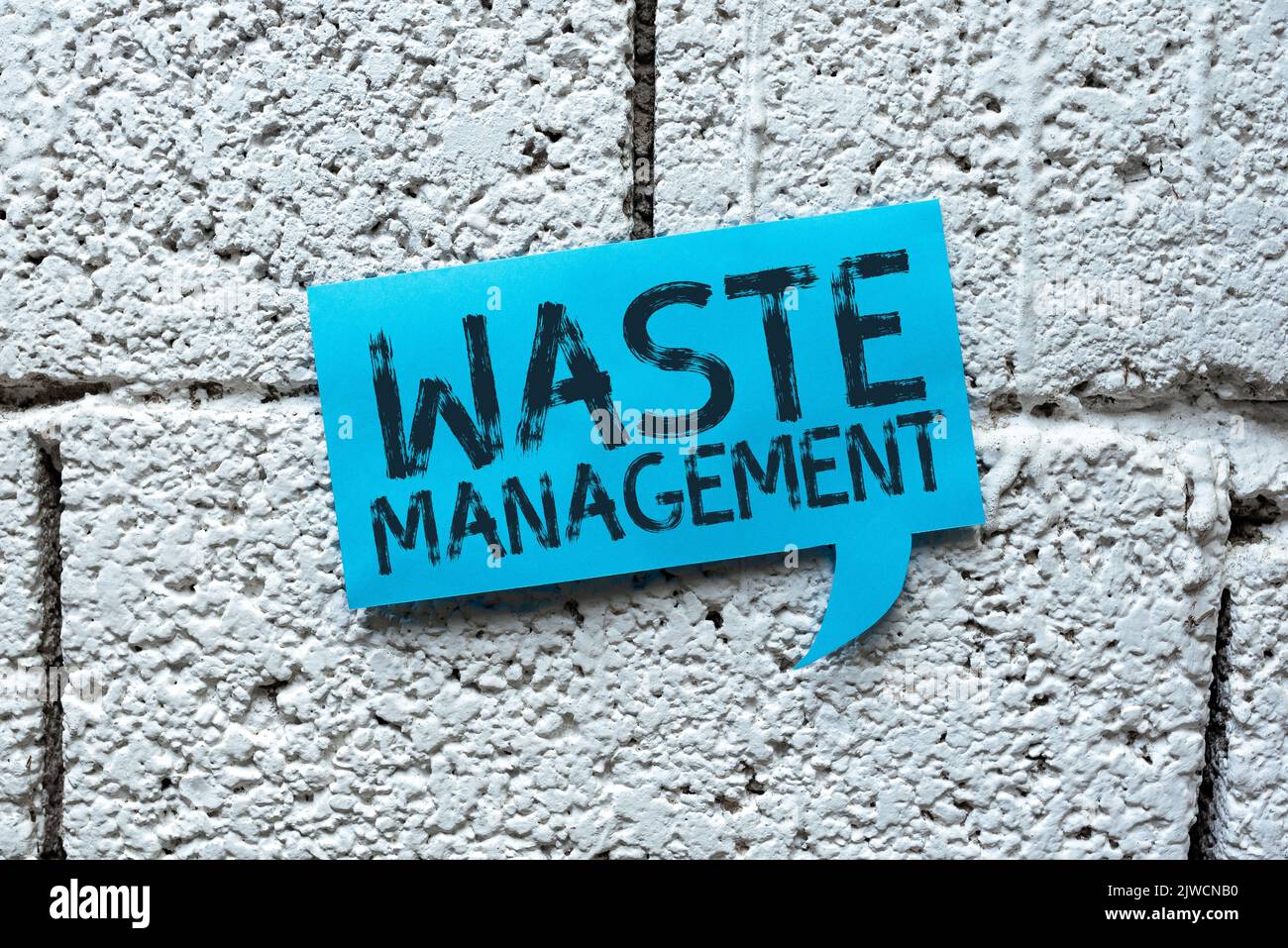 Handwriting text Waste Managementactions required manage rubbish ...
