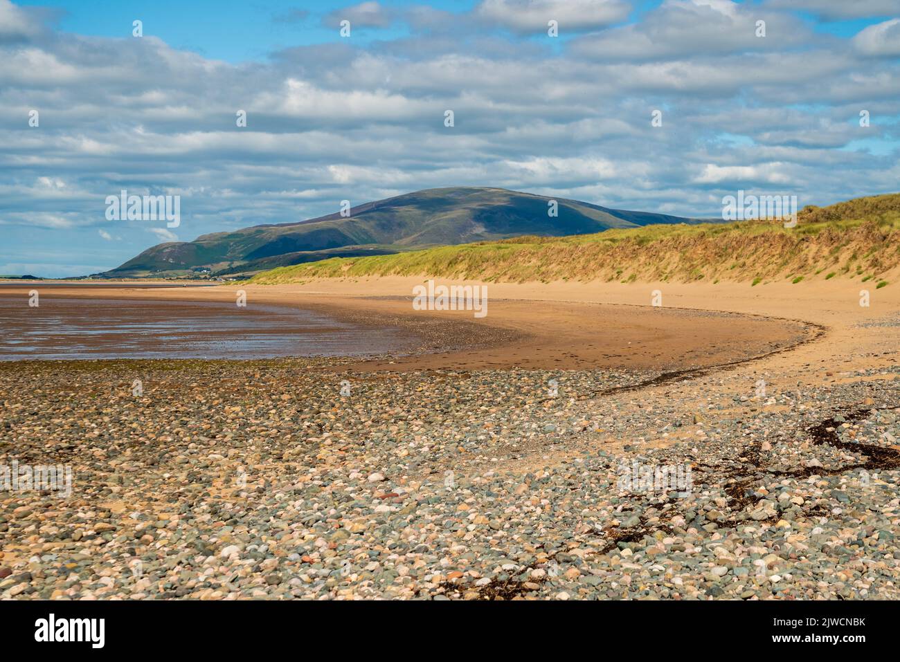 Sandy beach at Sandscale Haws Nature Reserve, managed by the National ...