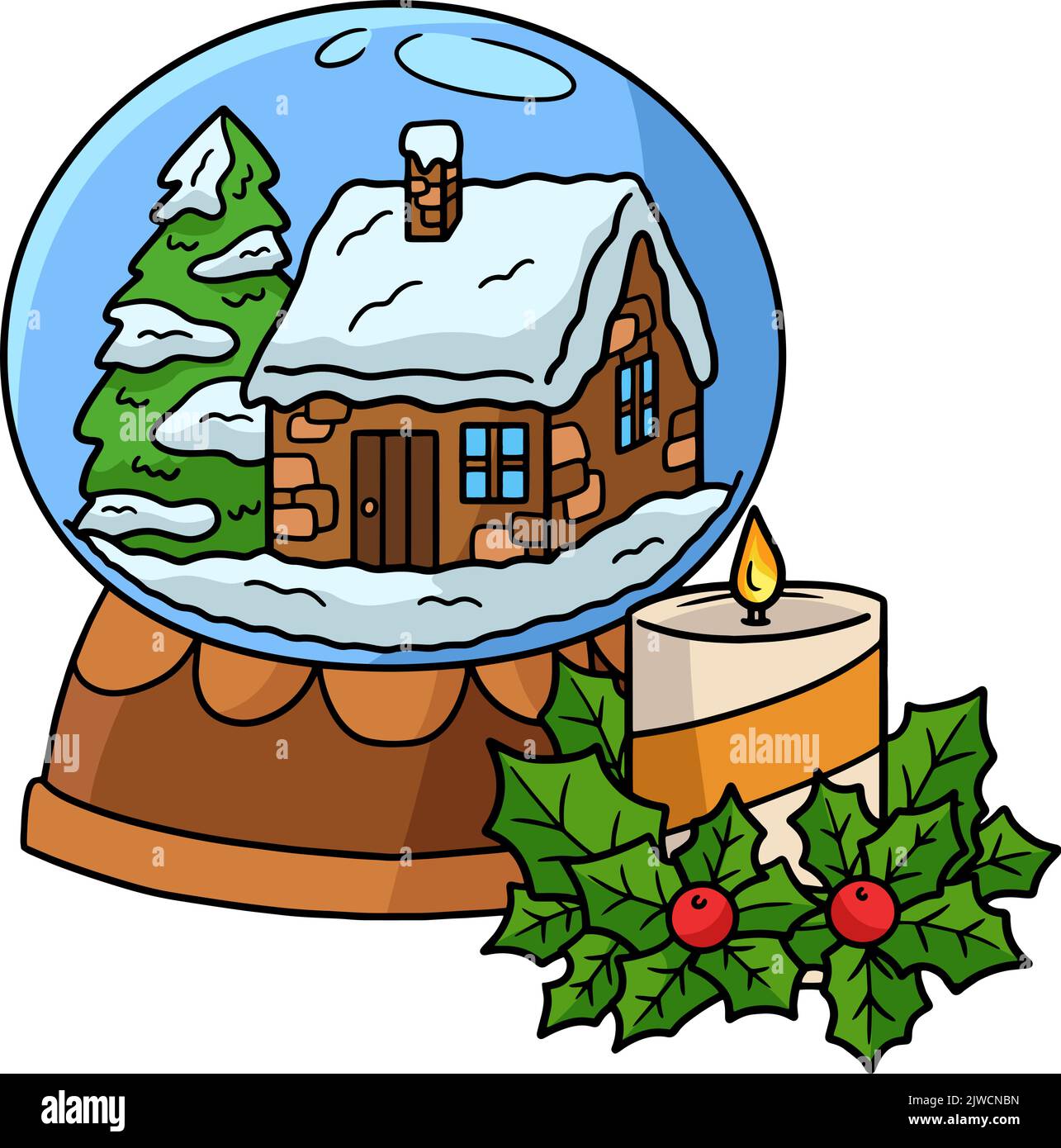 Christmas Snow Globe Cartoon Colored Clipart Stock Vector Image & Art ...