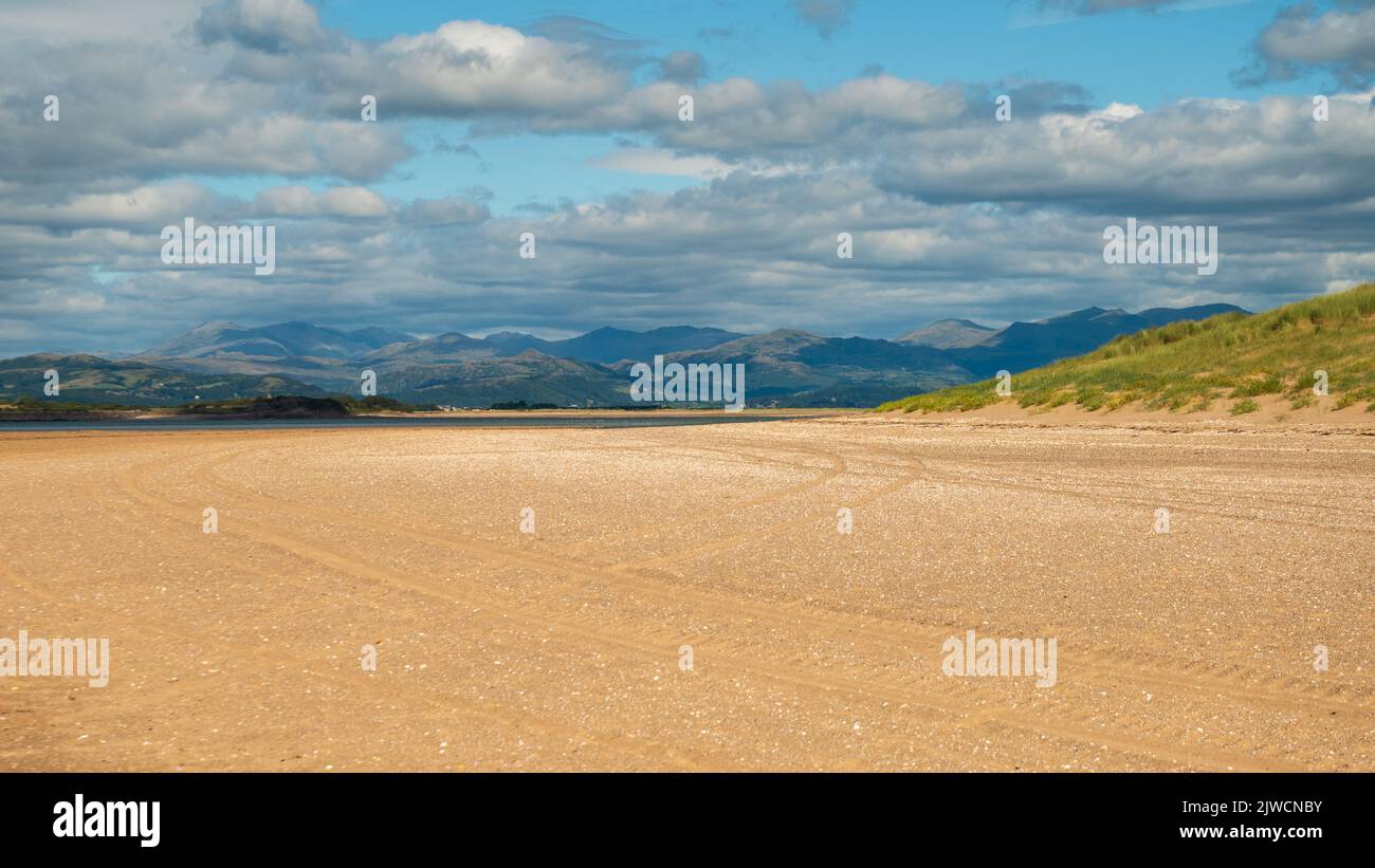 Lake District mountains from Sandscale Haws Nature Reserve near Barrow ...