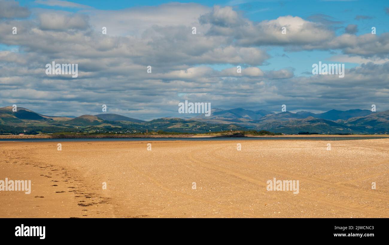 Lake District mountains from Sandscale Haws Nature Reserve near Barrow ...