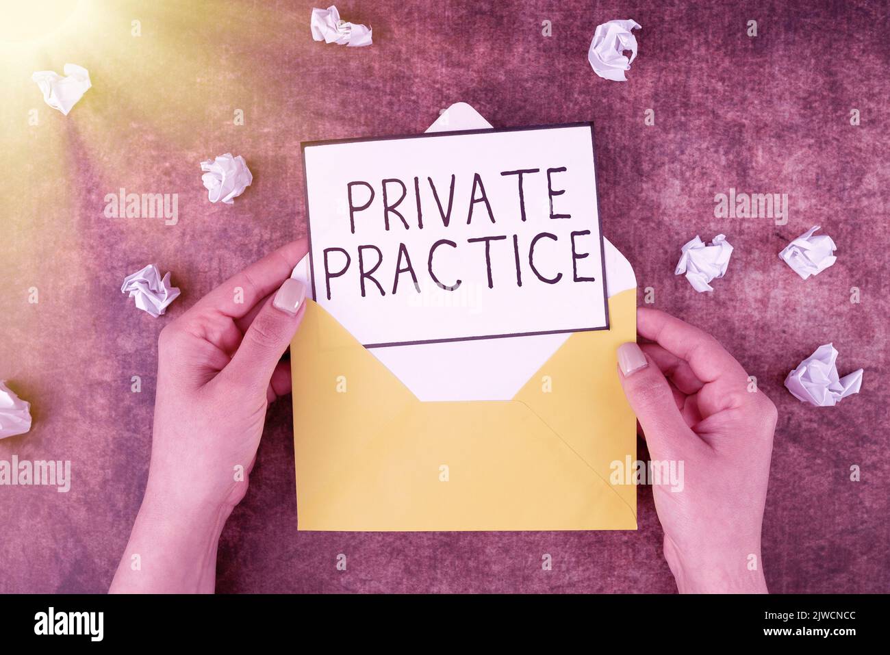 Sign displaying Private Practicework of professional practitioner such ...