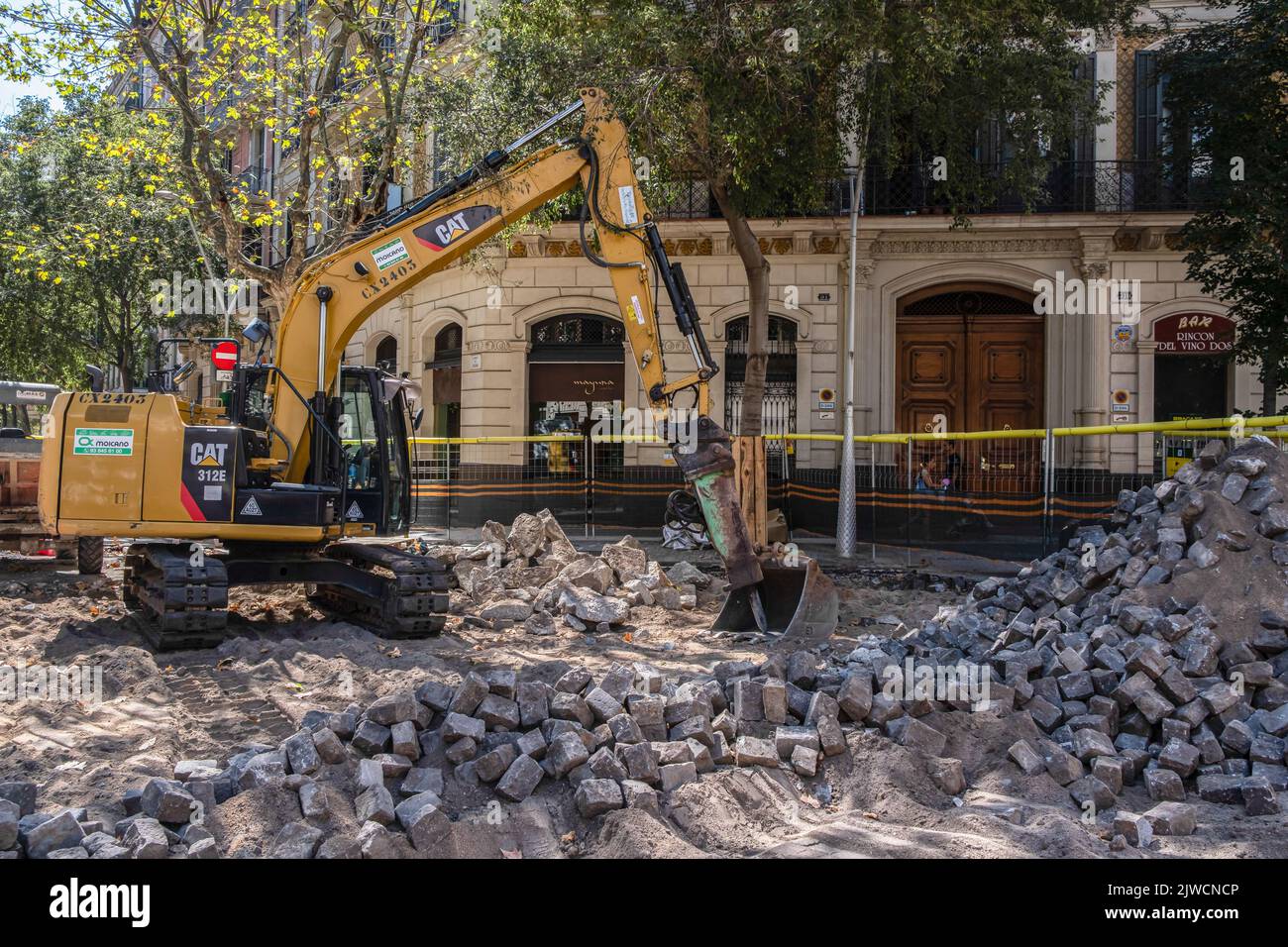 A bulldozer is seen during the excavation work. The Barcelona City ...
