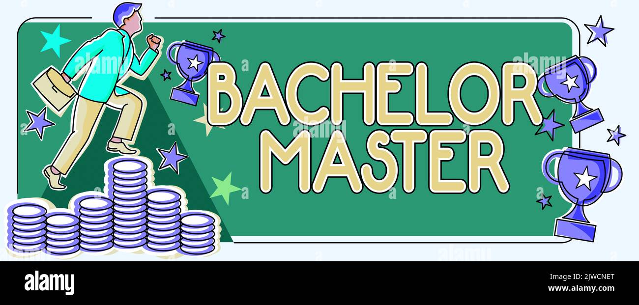 Text caption presenting Bachelor MasterAn advanced degree completed ... Text caption presenting Bachelor MasterAn advanced degree completed ...