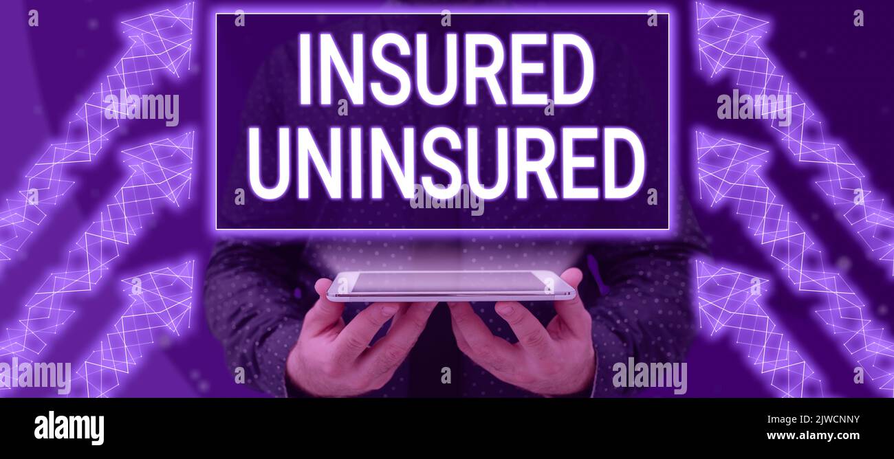Writing displaying text Insured UninsuredCompany selling insurance ...
