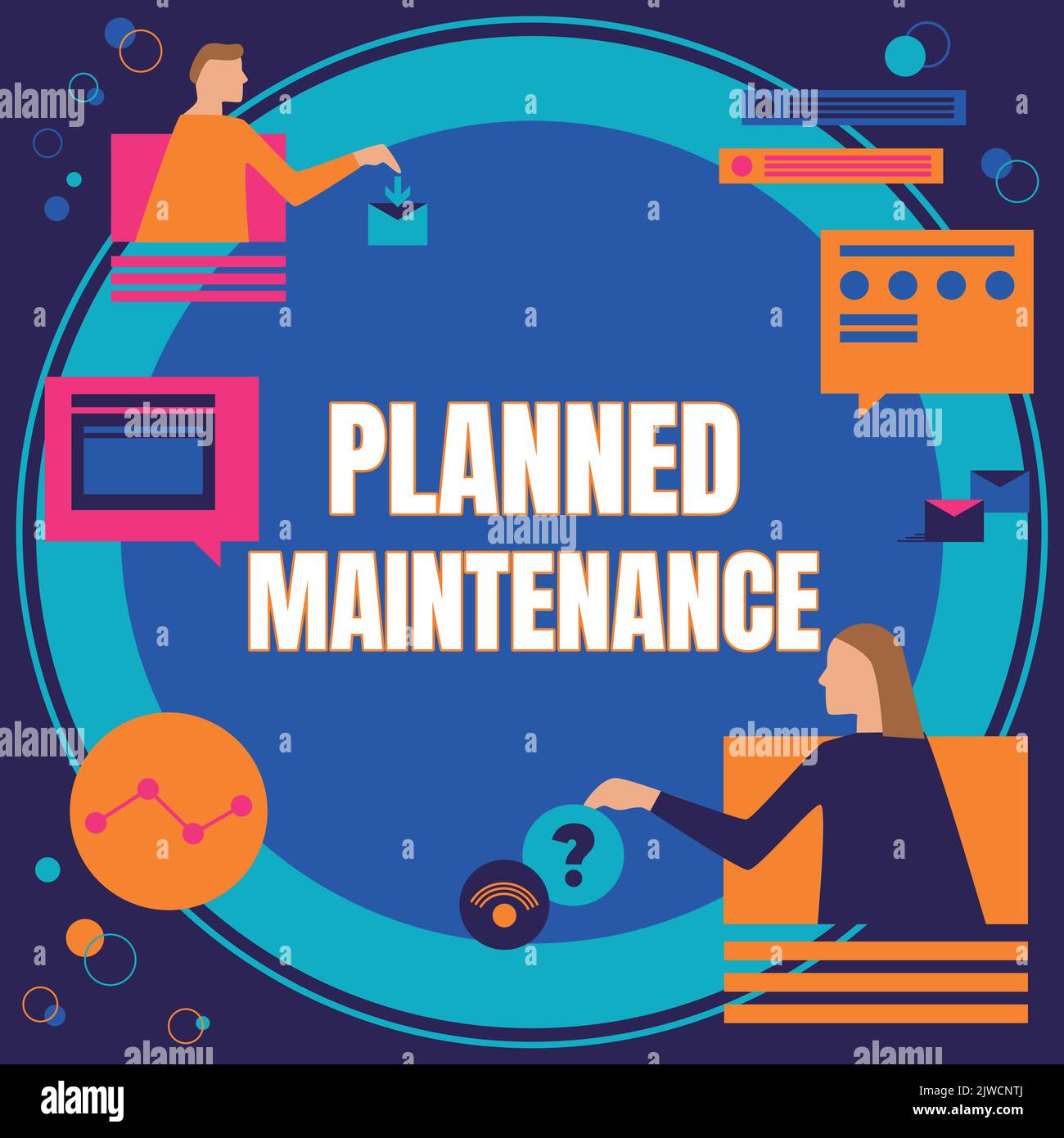 Hand writing sign Planned Maintenance. Business showcase Check ups to ...