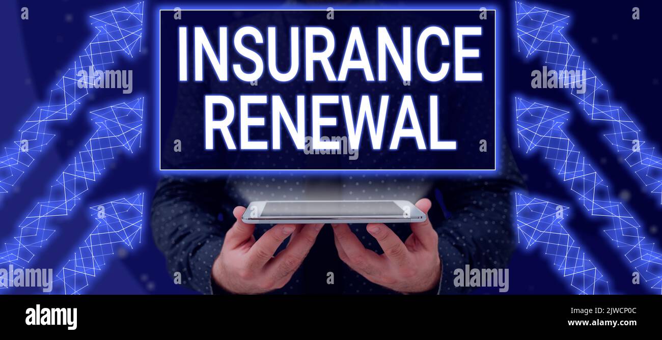 Text sign showing Insurance RenewalProtection from financial loss ...