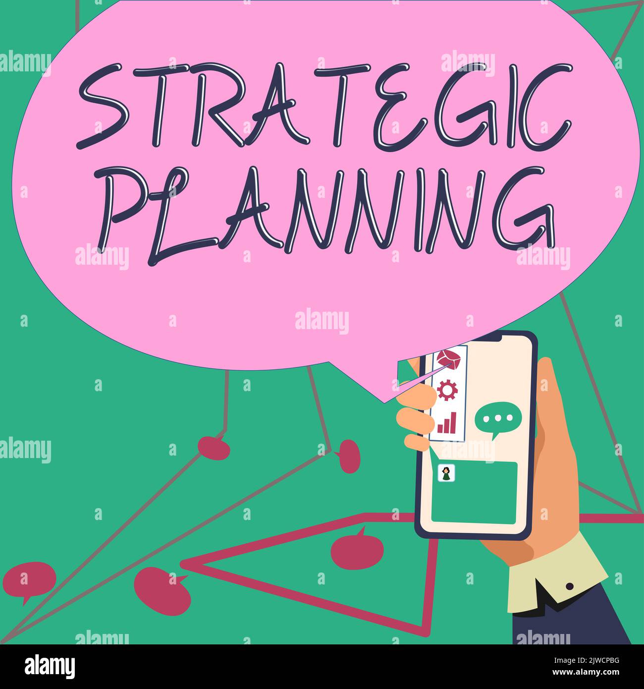 Hand writing sign Strategic PlanningOrganizational Management Activity ...