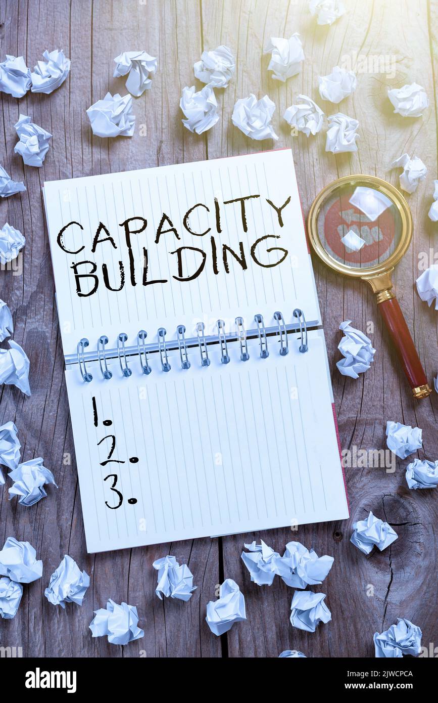 Writing displaying text Capacity BuildingStrengthen the abilities of ...