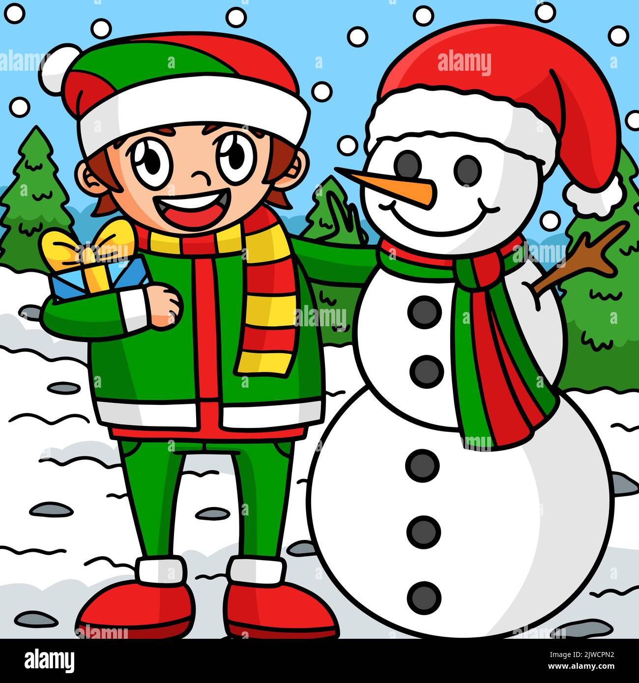 Snowman boy Stock Vector Images - Alamy