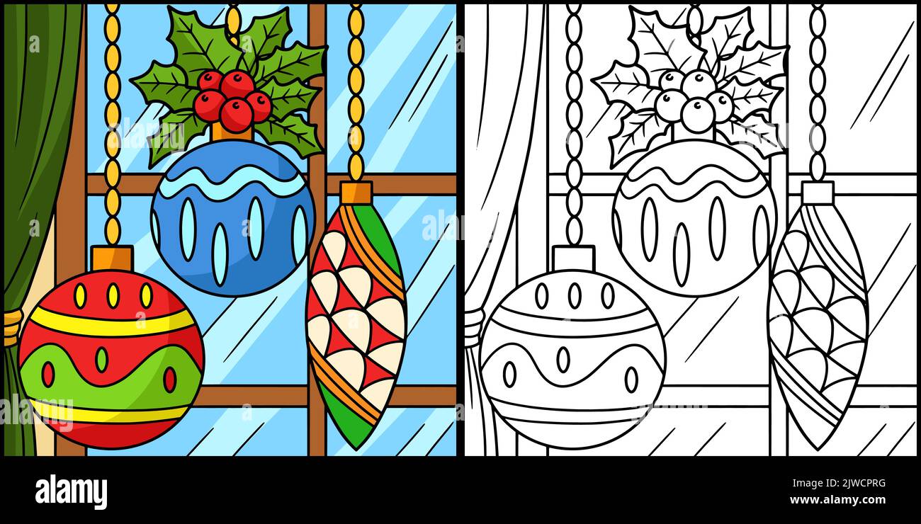 Christmas Ornament Coloring Page Illustration Stock Vector Image & Art ...