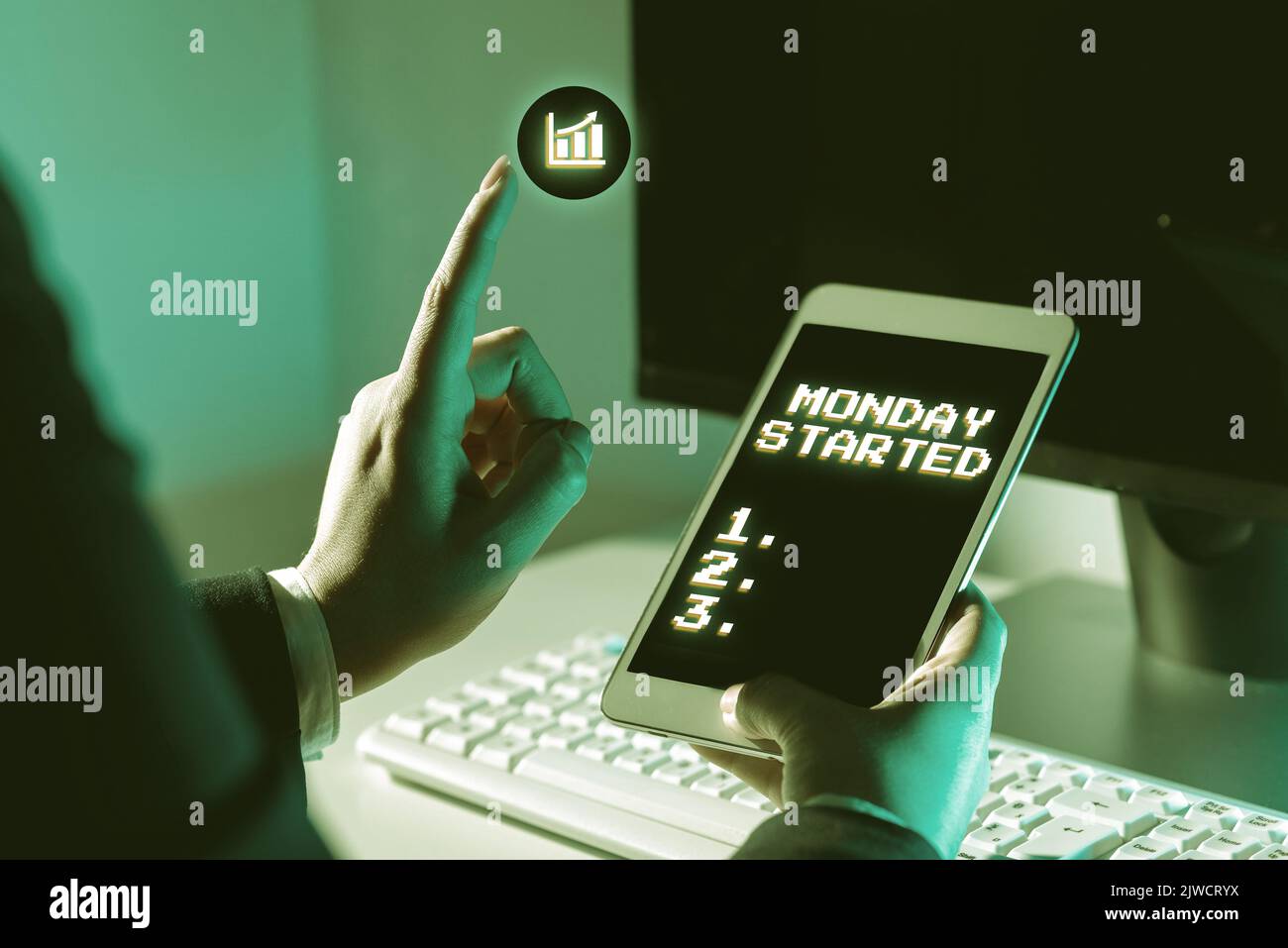 Sign displaying Monday Startedgetting ready for new week Rest is over ...