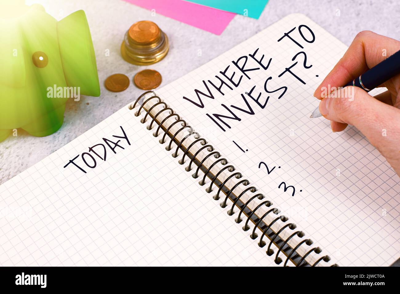 Handwriting text Where To Invest questionasking someone about place to put money into. Business ...
