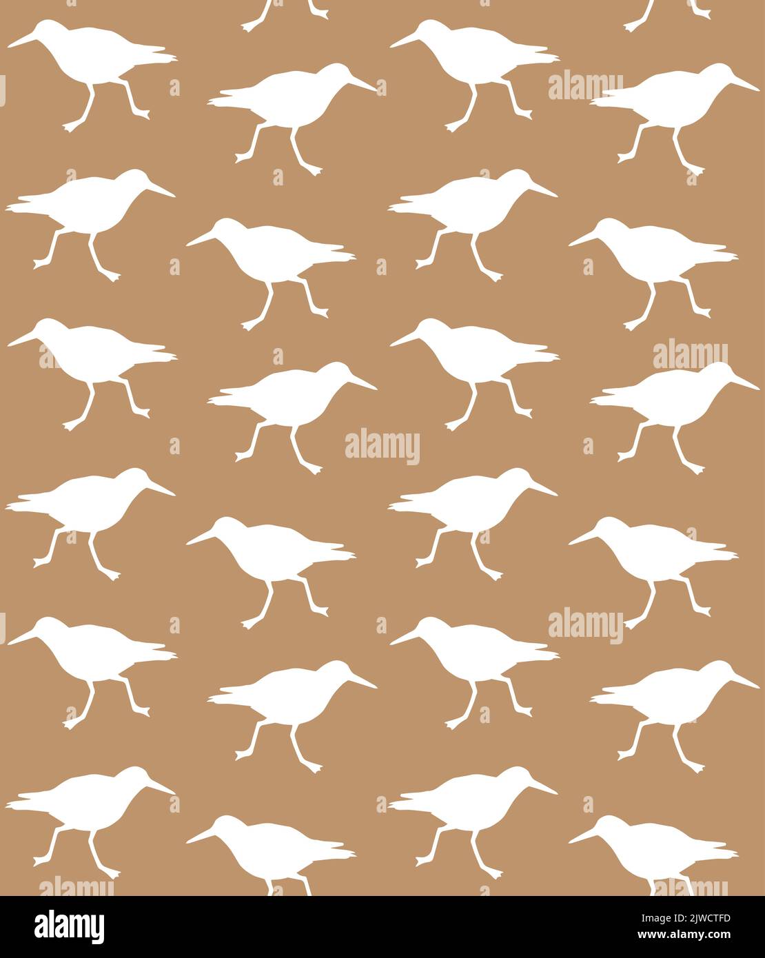 Vector seamless pattern of hand drawn sandpiper bird silhouette ...