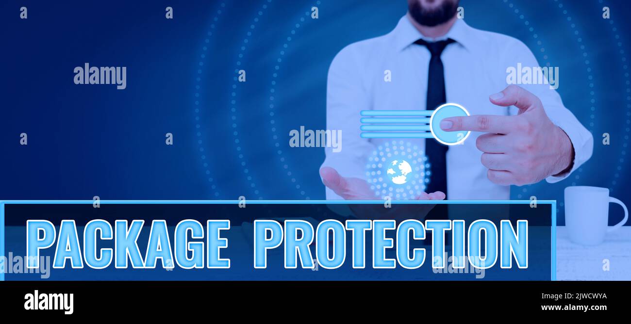 Text showing inspiration Package ProtectionWrapping and Securing items ...