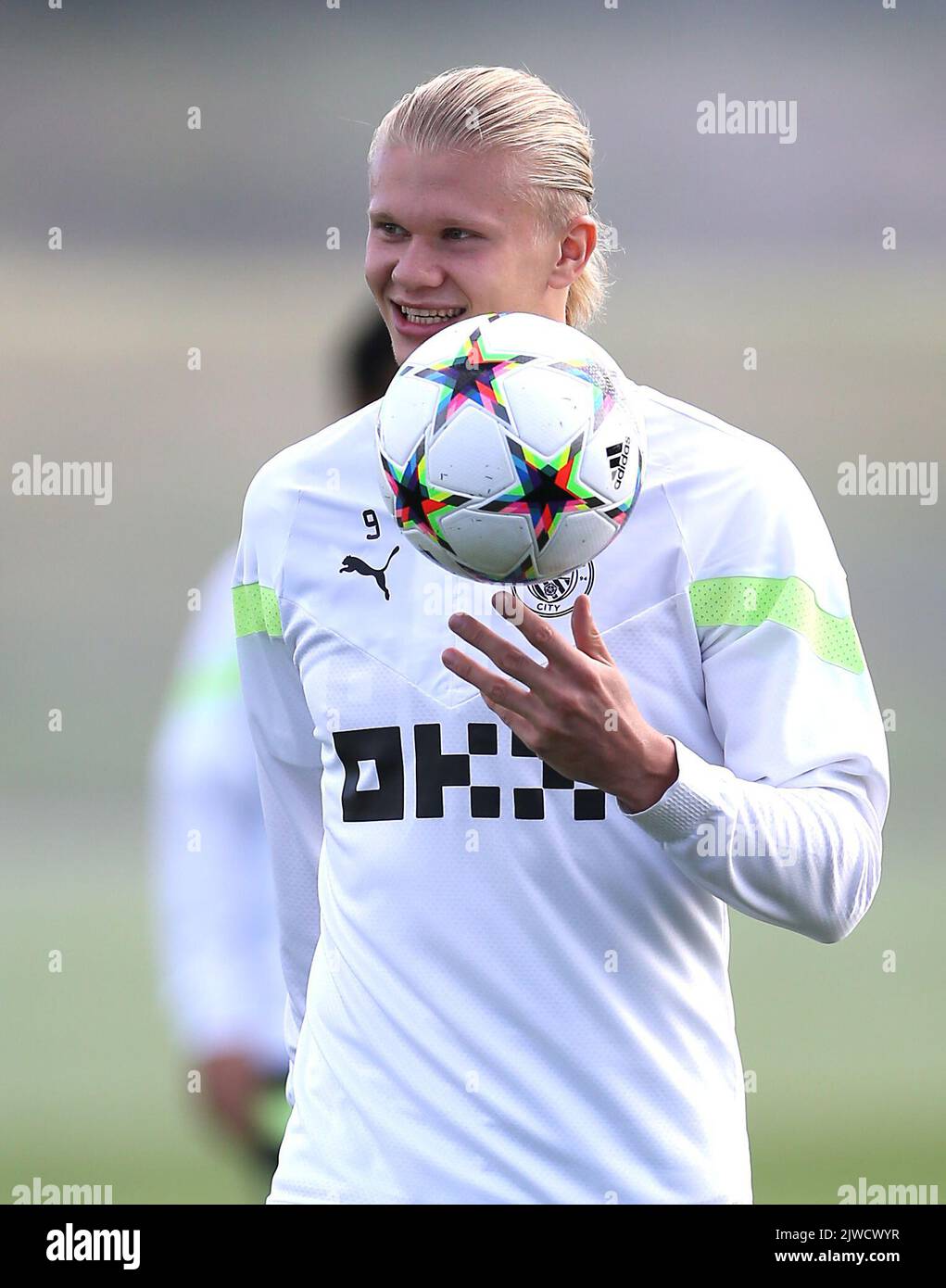 Manchester City's Erling Haaland during a training session at the City ...
