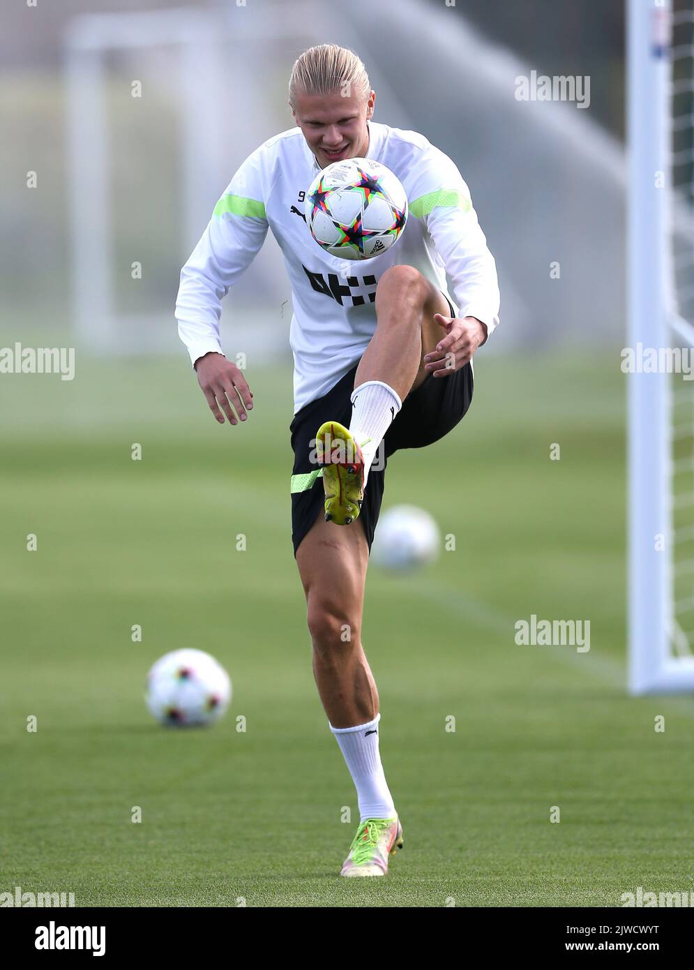 Manchester City's Erling Haaland during a training session at the City ...