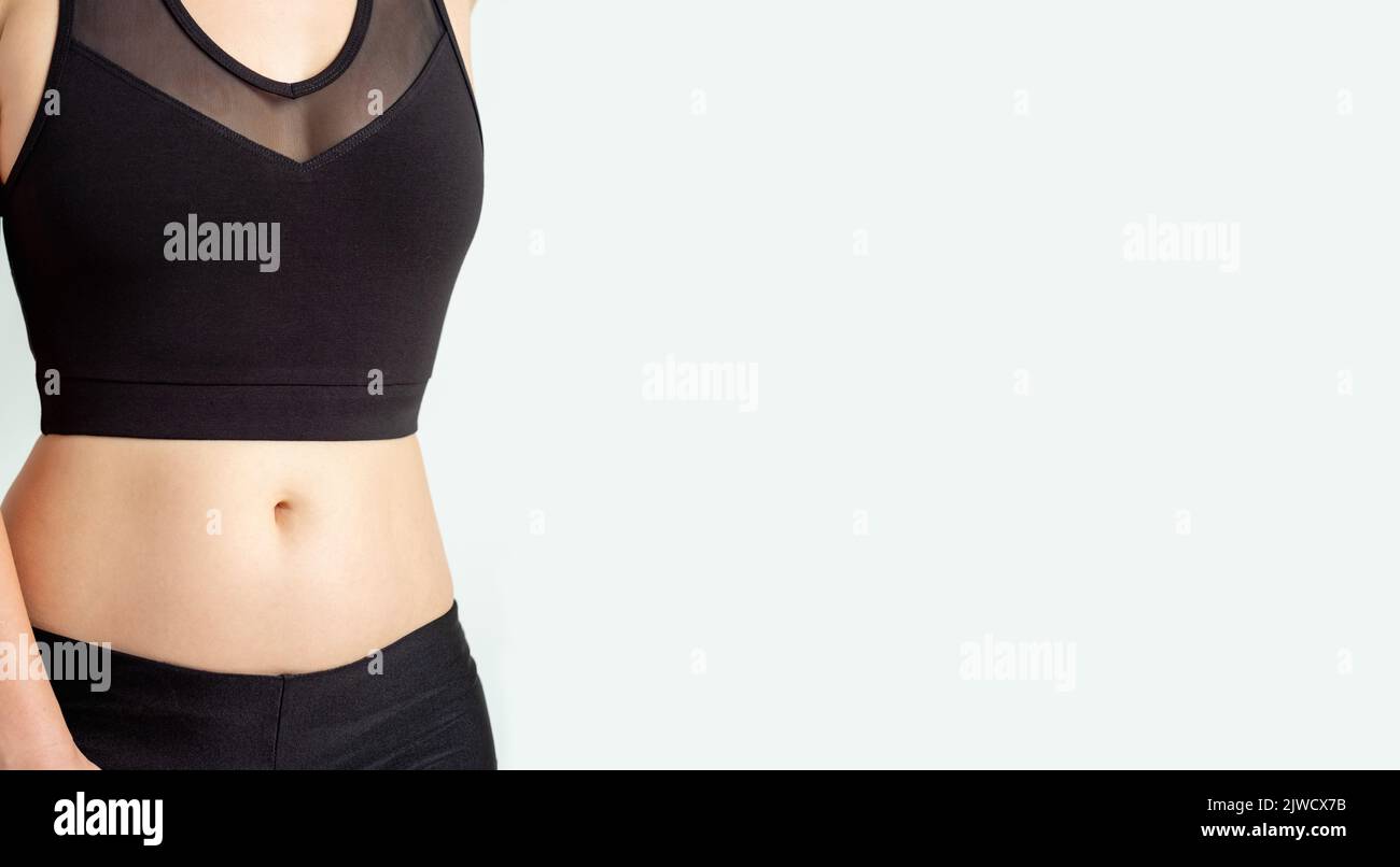 weight loss active lifestyle female body belly Stock Photo - Alamy