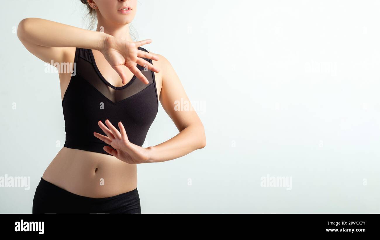 dance class ballet school pilates training woman Stock Photo - Alamy