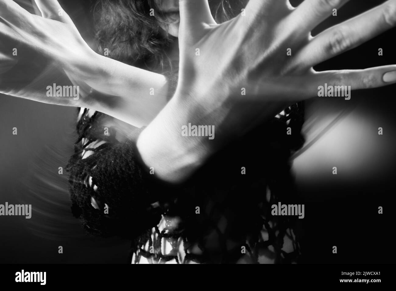 supernatural energy occult practice woman hands Stock Photo - Alamy