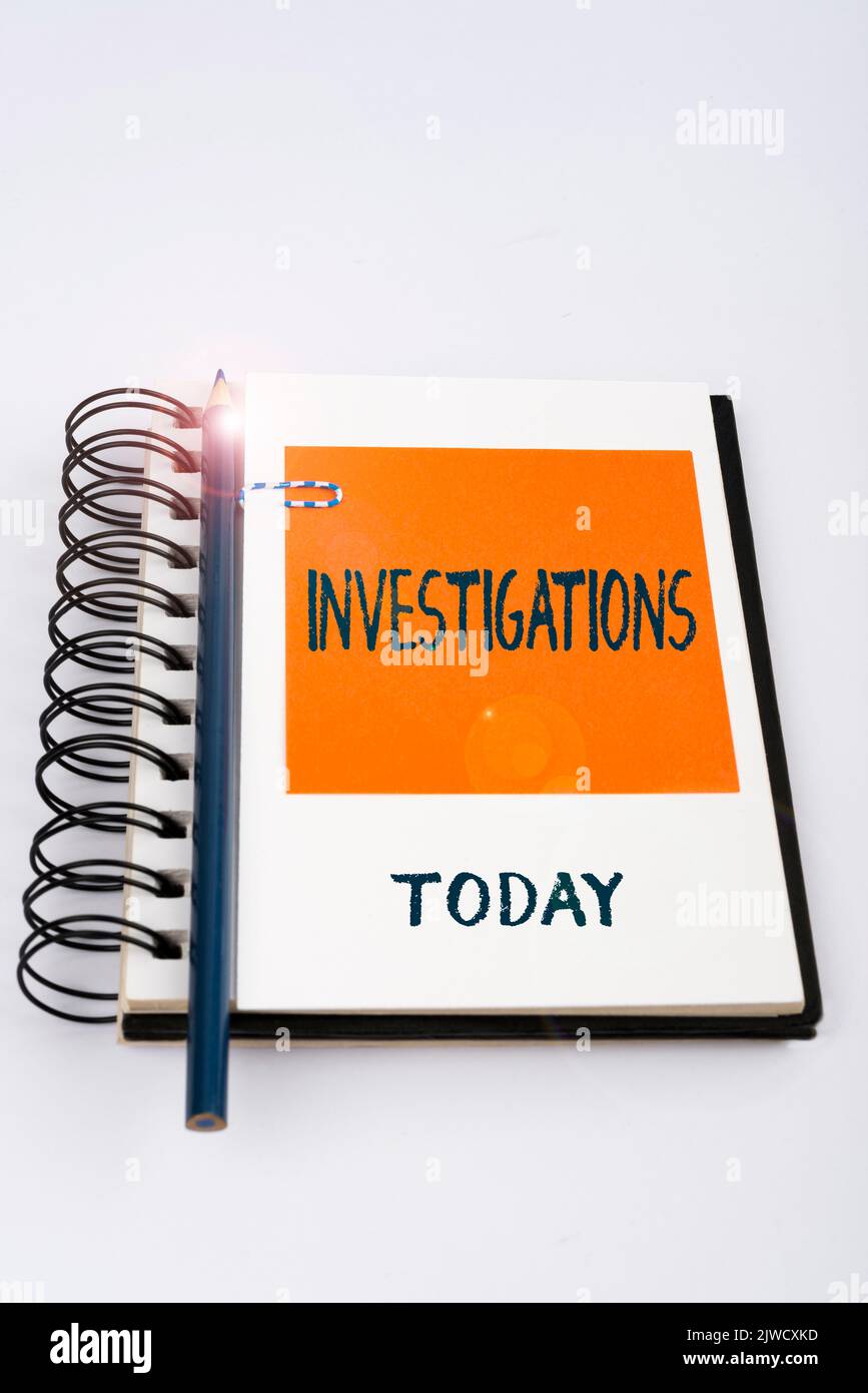 Writing displaying text InvestigationsThe formal action or systematic ... Writing displaying text InvestigationsThe formal action or systematic ...