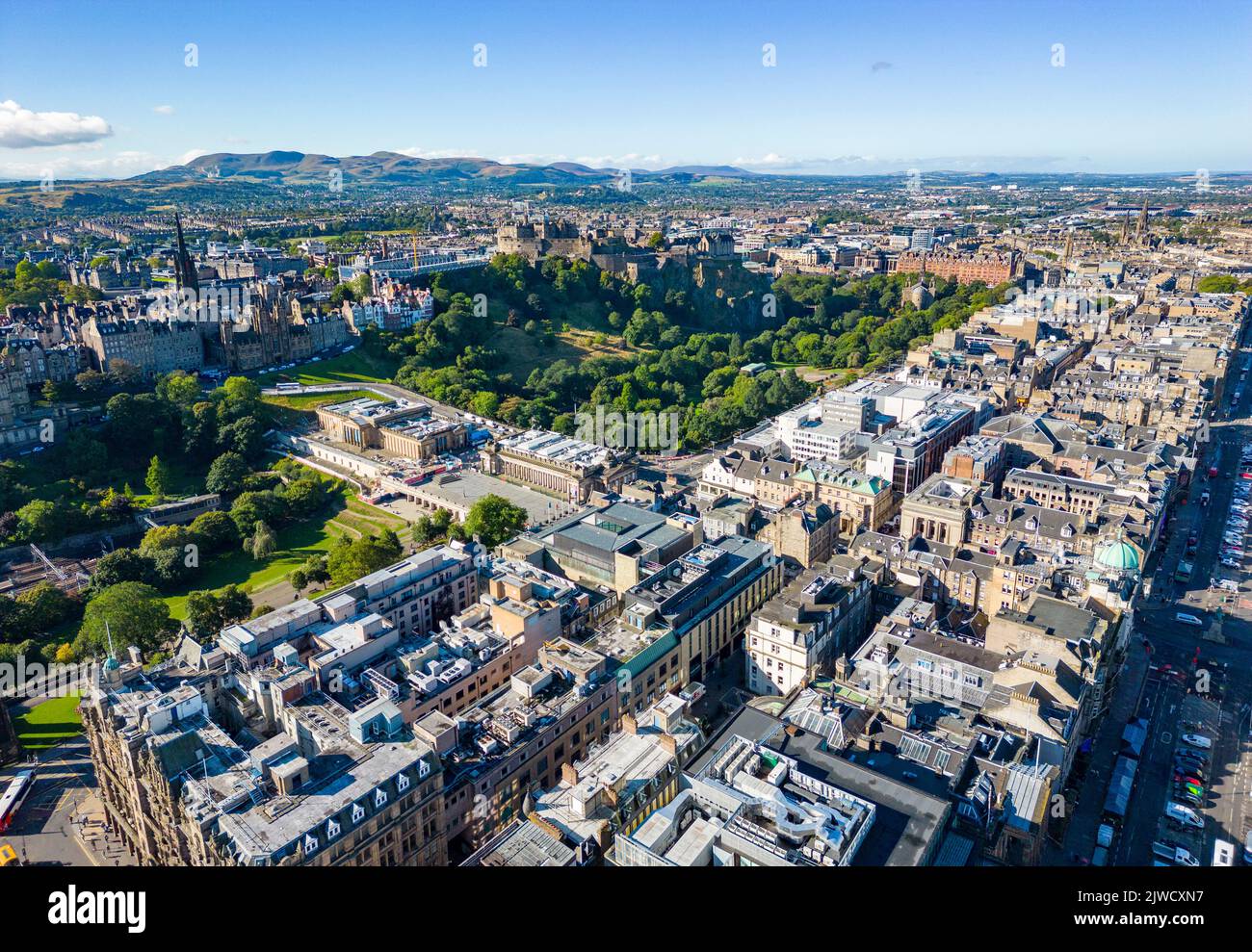 Aerial view of skyline of Edinburgh, Scotland, UK Stock Photo - Alamy