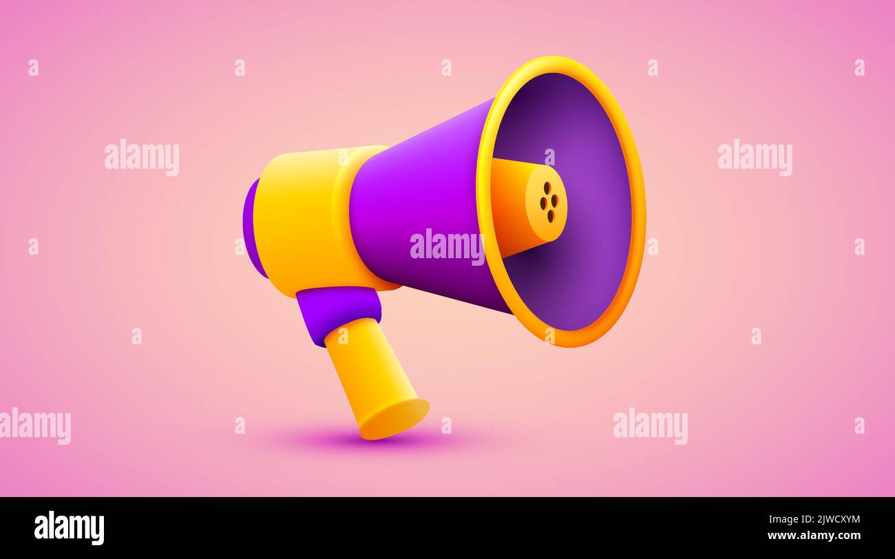 3d megaphone speaker or loudspeaker bullhorn for announce promotion ...