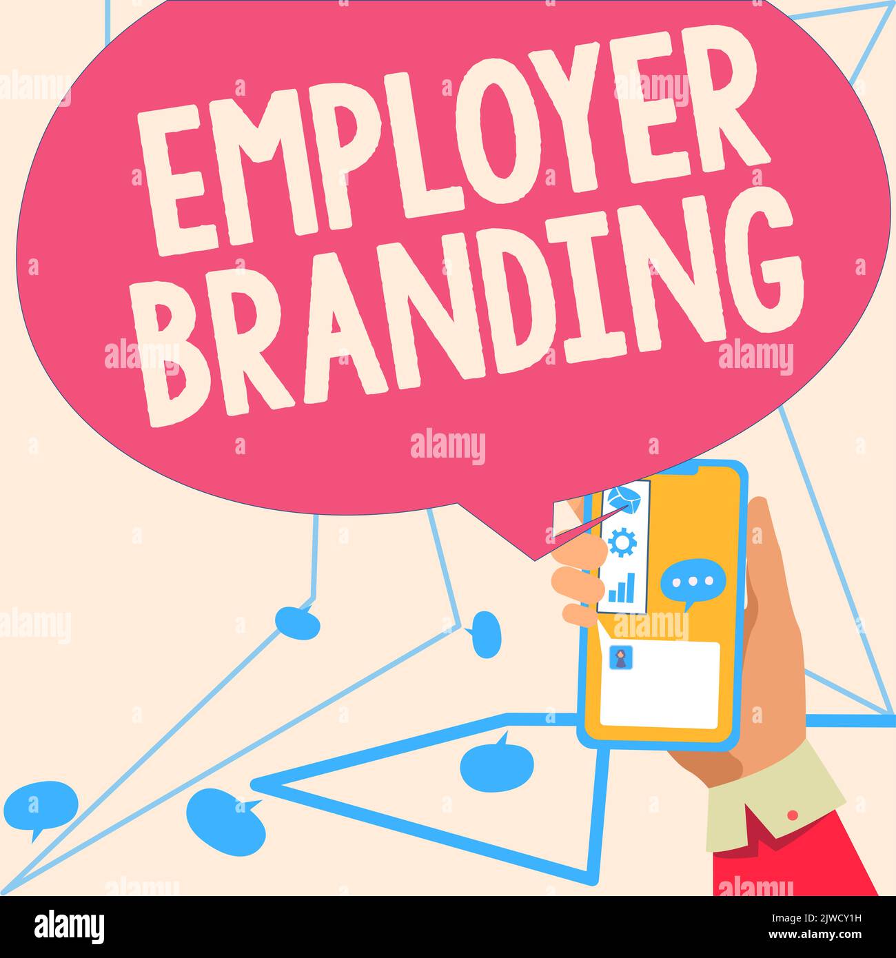 Sign displaying Employer BrandingProcess of promoting a company ... Sign displaying Employer BrandingProcess of promoting a company ...