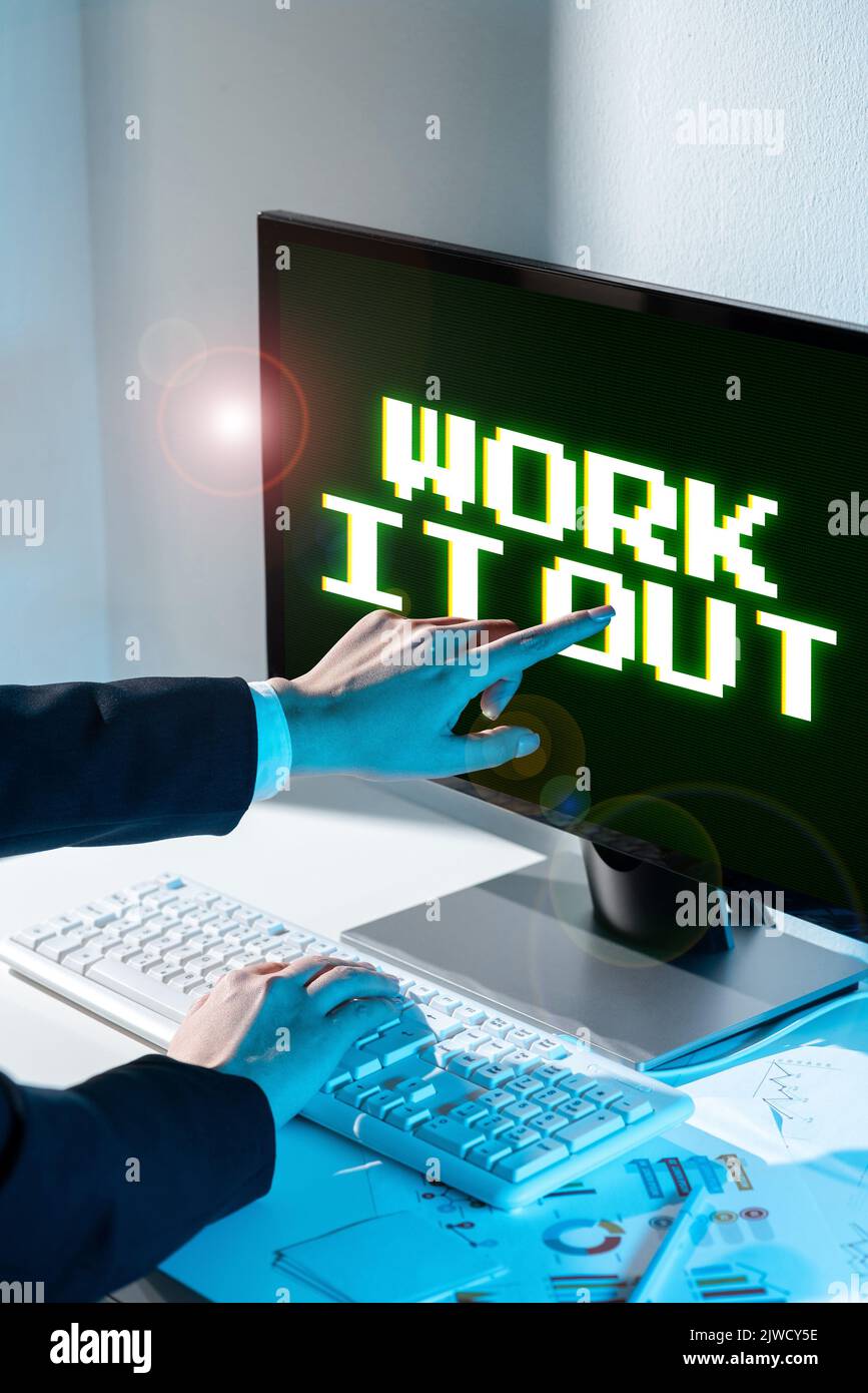 Conceptual caption Work It Out. Business concept Planning something in ...