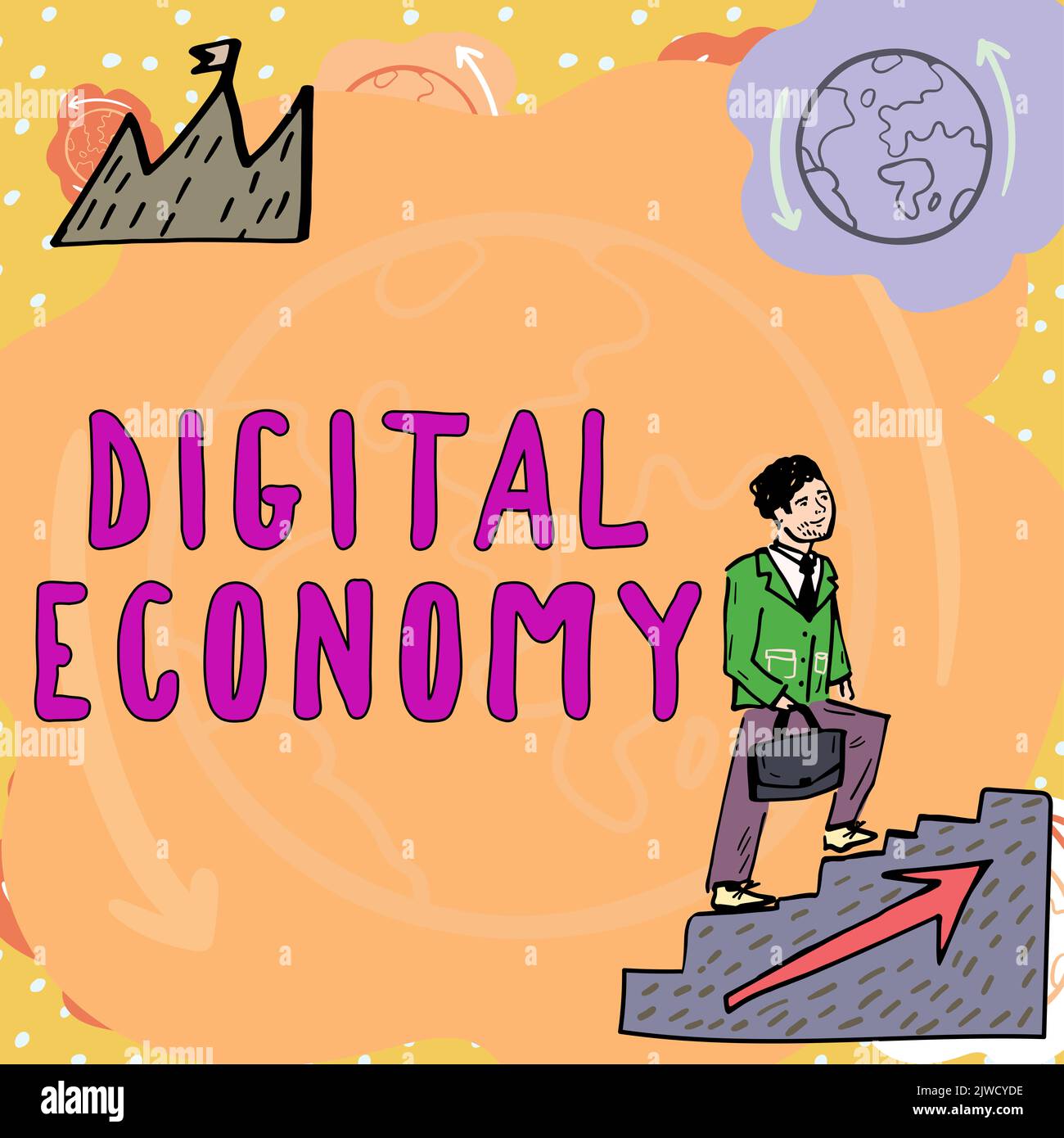 Conceptual display Digital Economyworldwide network of economic ...