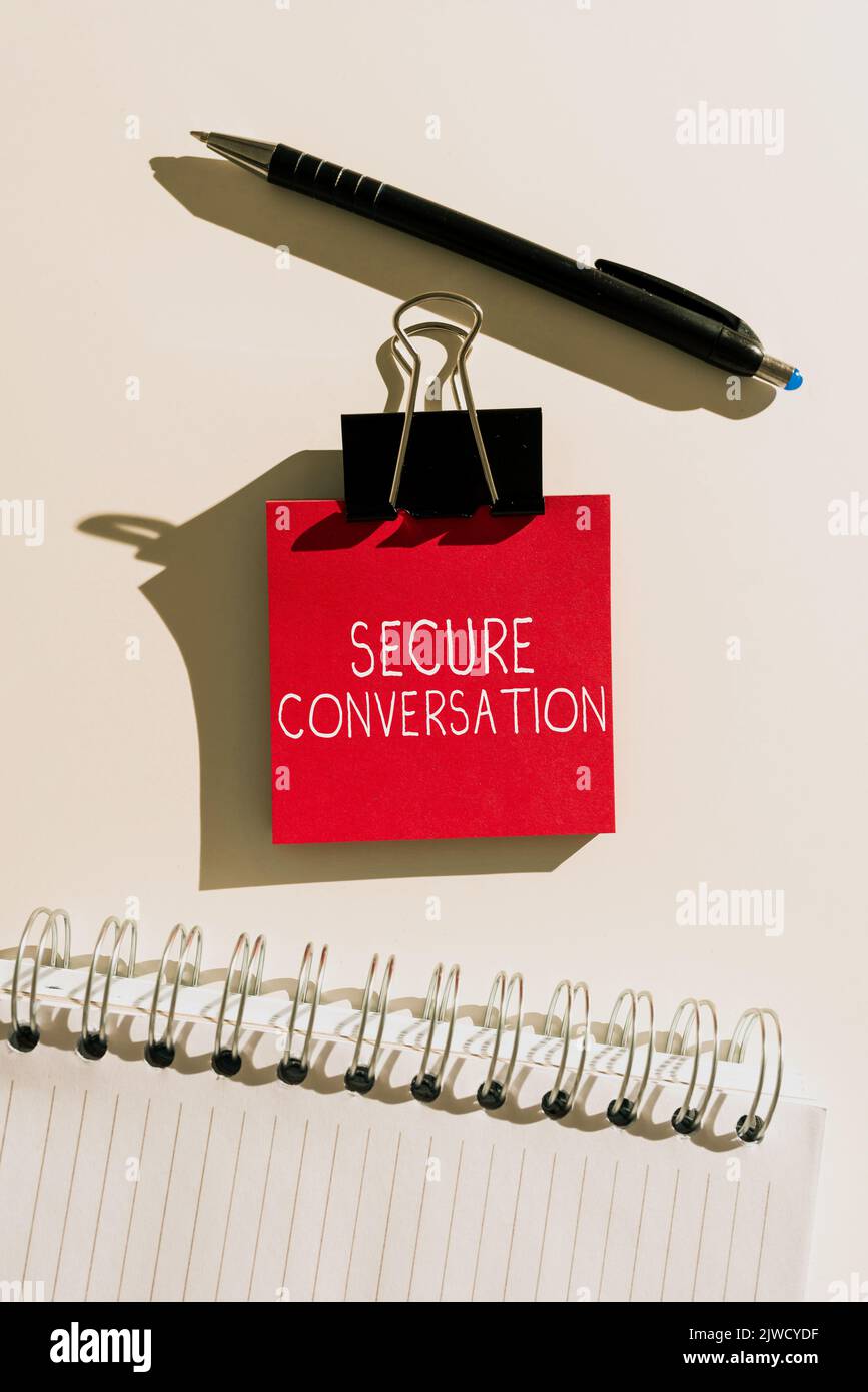 Conceptual caption Secure Conversation. Conceptual photo Secured ...