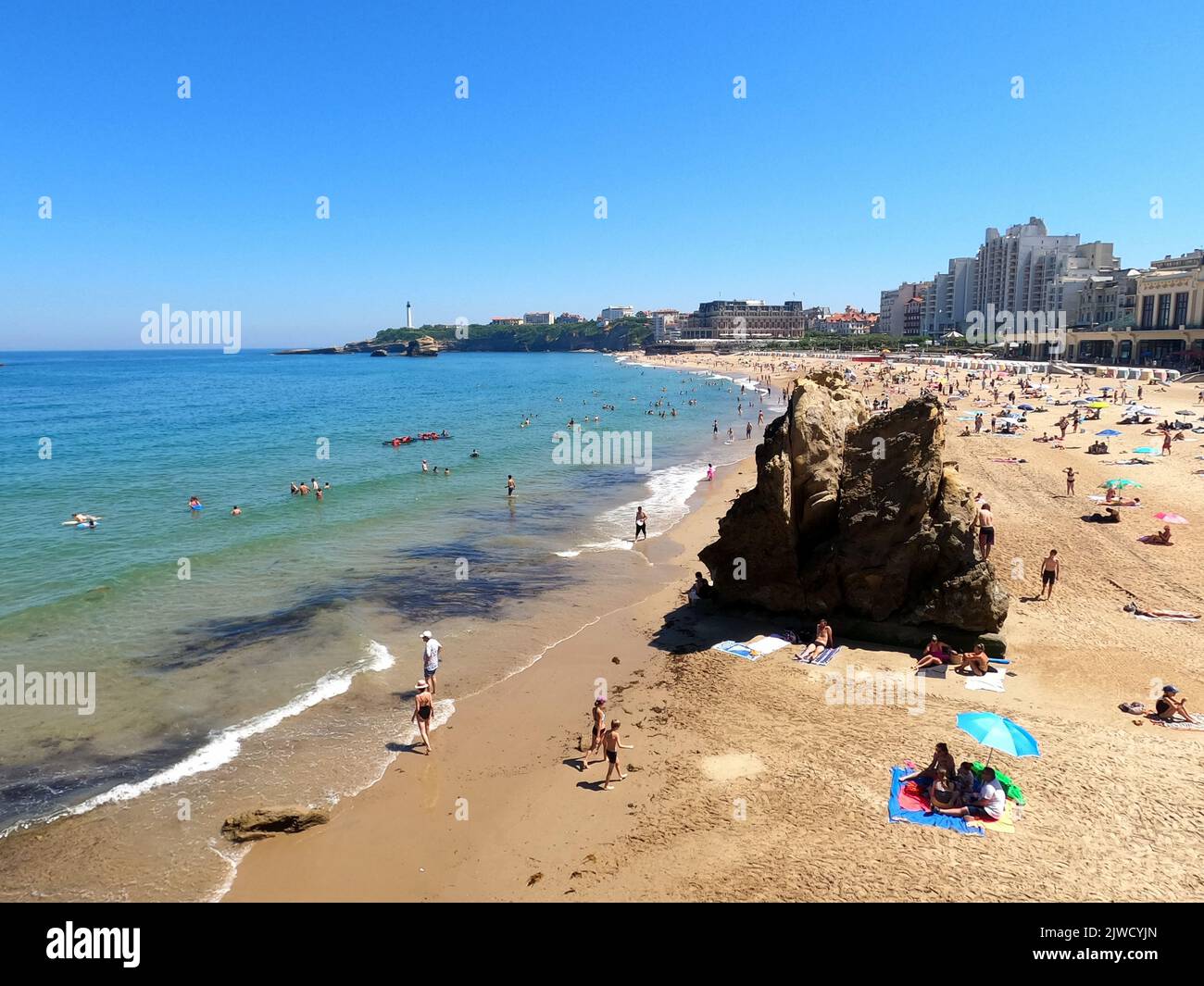 Biarritz, Atlantique Pyrenees. France: July 11, 2022: La grande Plage ...