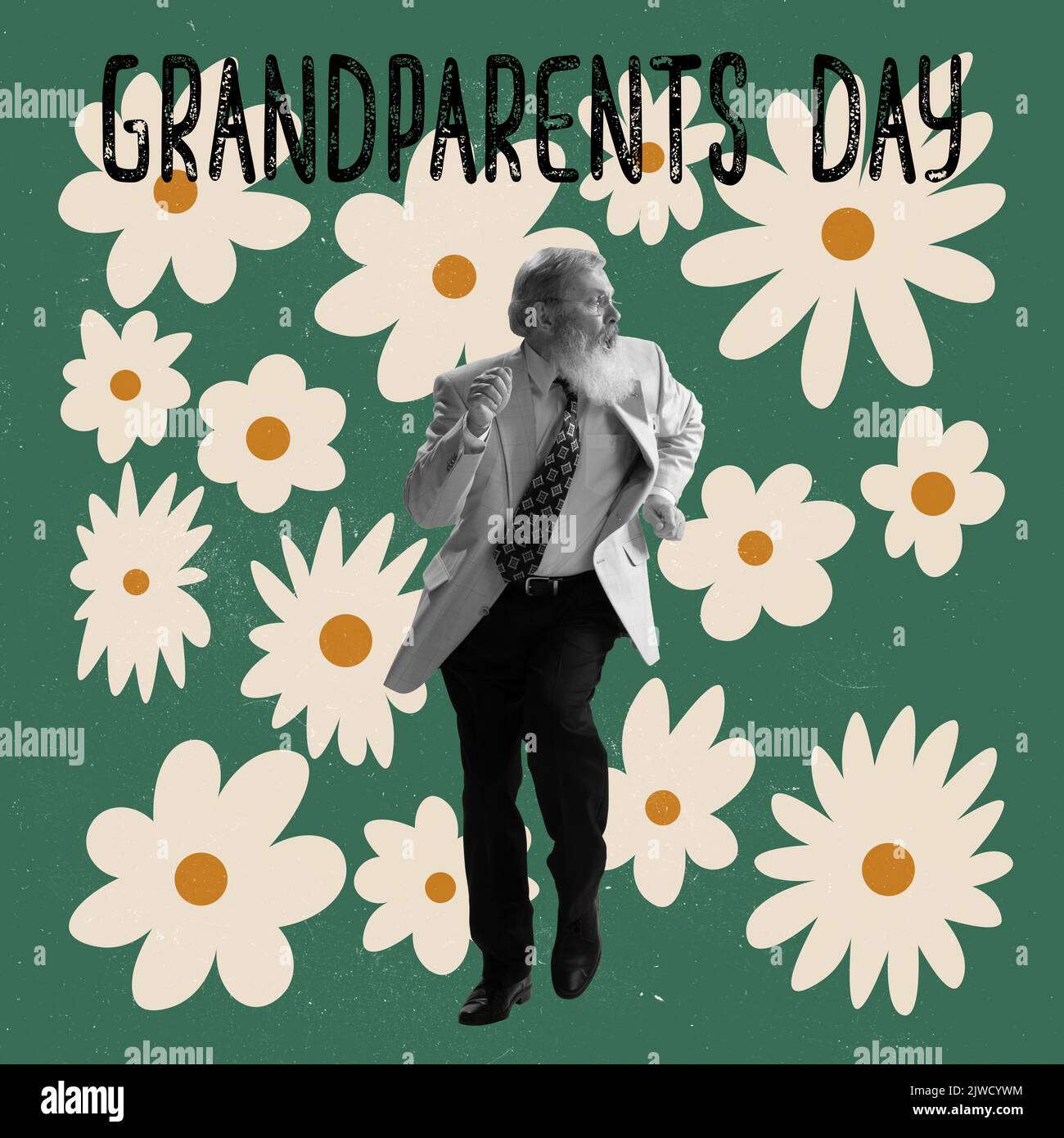 Creative art design for Grandparents Day greeting Card. Senior cheerful ...